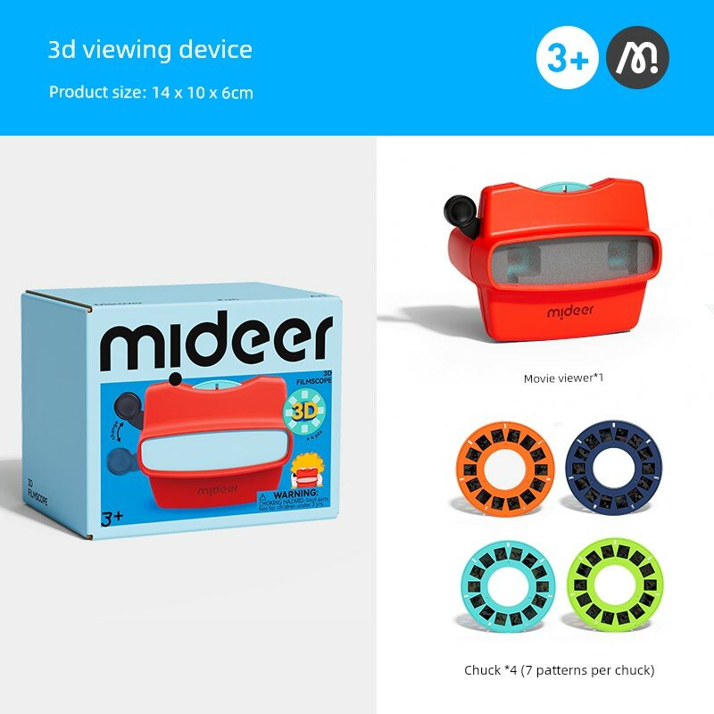 Mideer 3D стереоскопический просмотрщик для детей — портативный проектор историй с научными наблюдениями и