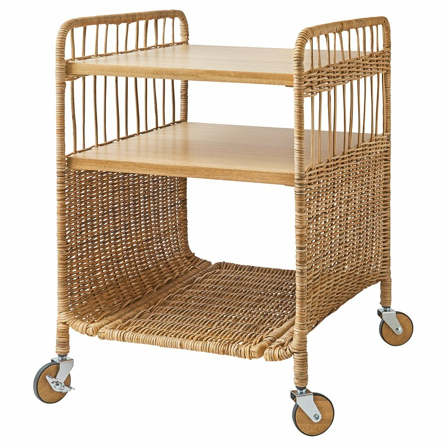 Комод на колесиках из ротанга IKEA FRYKSAS цвет светло-коричневый, 37x53 см 905.741.74