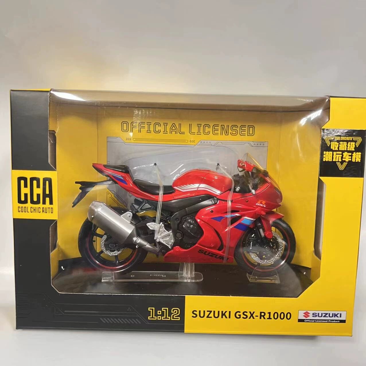 Модель мотоцикла CCA Suzuki GSX-R1000 из сплава, красный, без звука, коллекционная, подарок для любителей мотоциклов