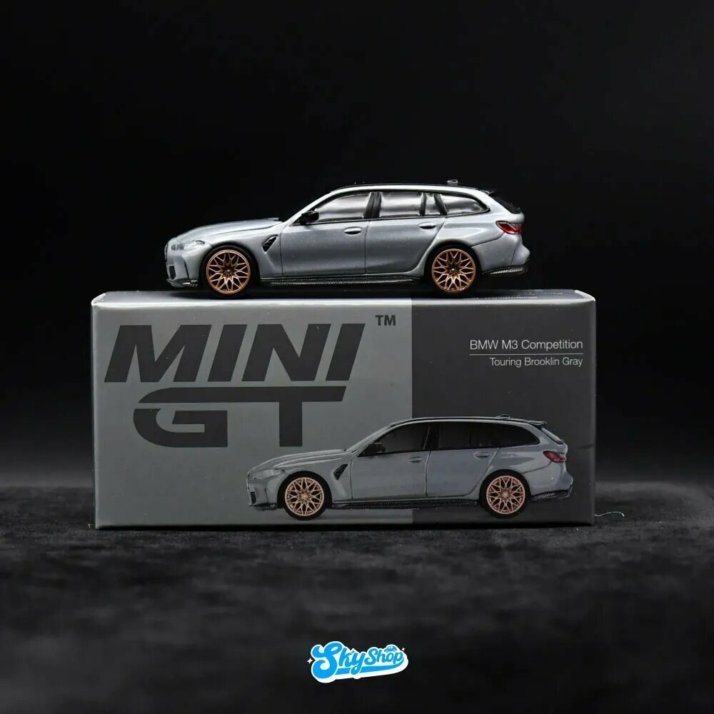 Машинка металлическая модель MINI GT 1:64 #864 BMW M3 Competition Touring Brooklyn Grey
