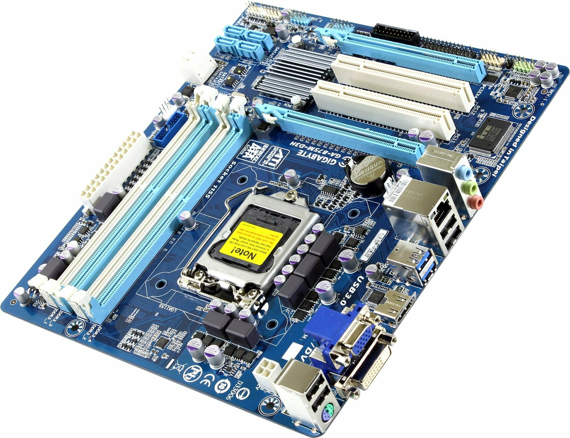 GIGABYTE GA-B75M-D3H rev1.0/1.1 LGA1155 2xPCI-E+Dsub+DVI+HDMI+GbLAN SATA MicroATX 4DDR3