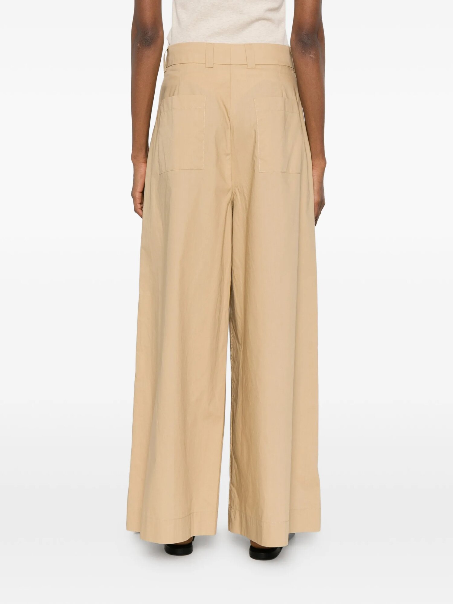 Брюки SOLOTRE Pocket pleated palazzo pants, размер 46, разноцветный — фото 1