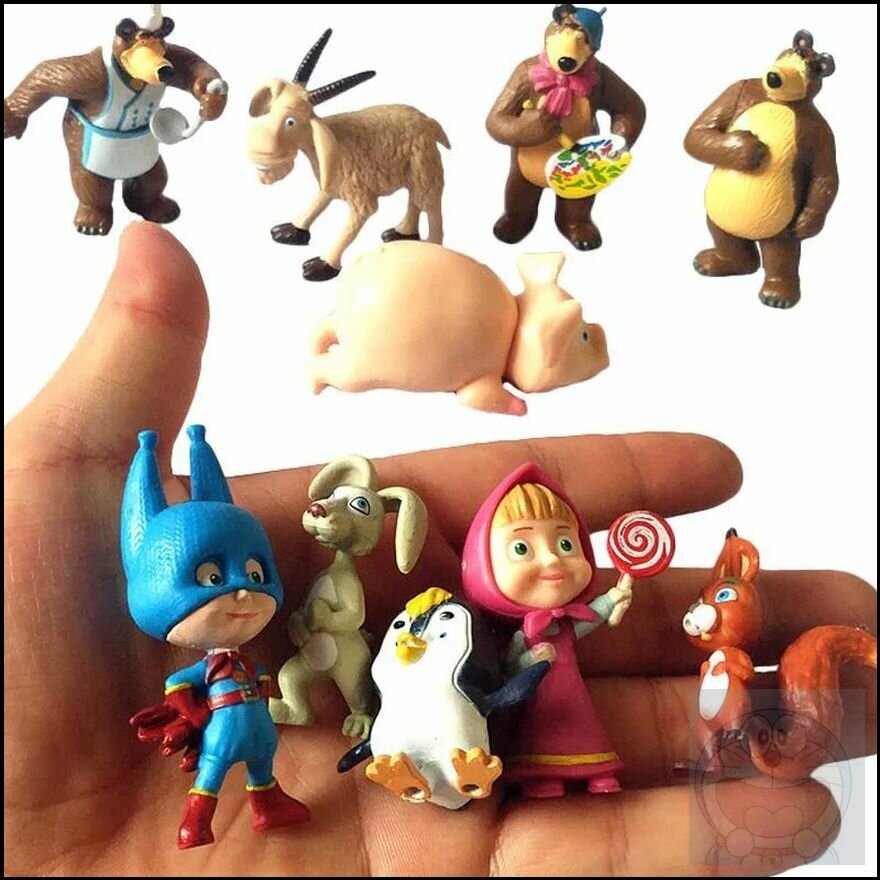 10шт Маша и Медведь аниме фигурки Детские игрушки