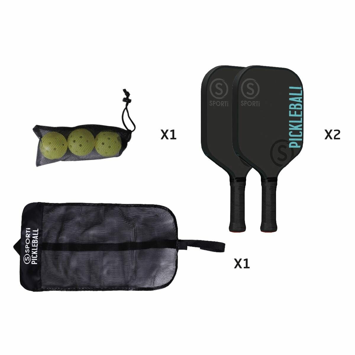 DECATHLON Набор для пиклбола Sporti Outdoor, разноцветный/черный