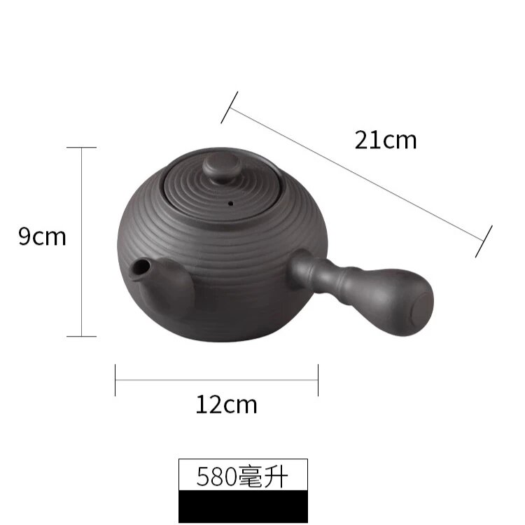 Керамический чайник JINGDE TEA SET 580 мл красный ретро