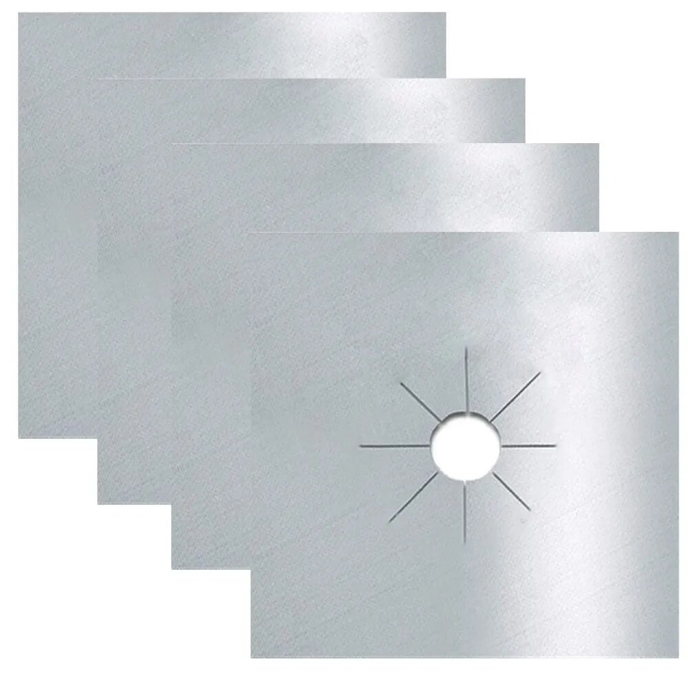 Защитные накладки для газовой плиты, Серебро - 0,2 мм4 листа