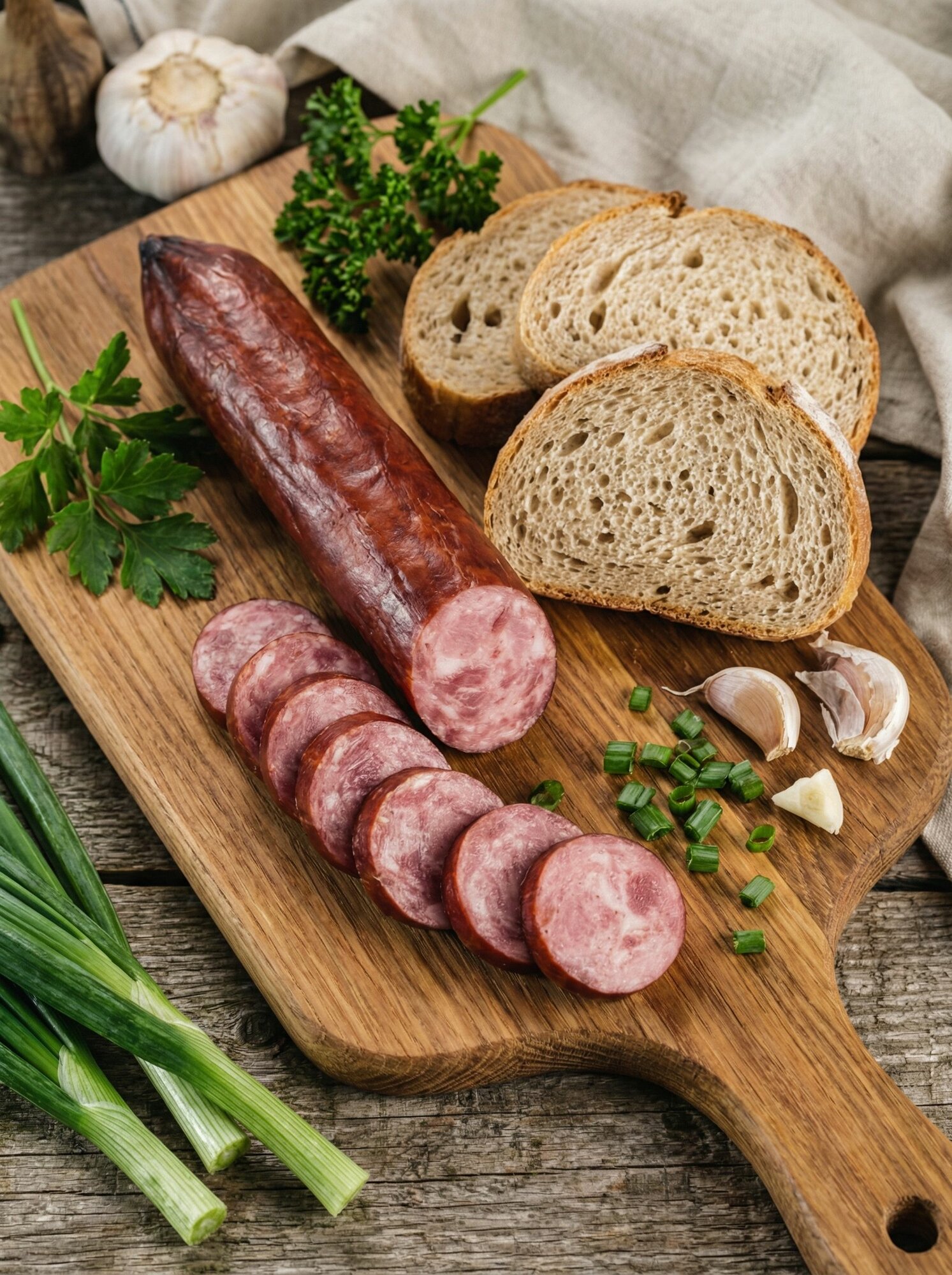 Колбаса варёно-копченая "Деревенская классика с жареным беконом" 550-620 гр