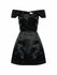 Платье Alexander McQueen Off-shoulder mini dress, размер 40, black/black