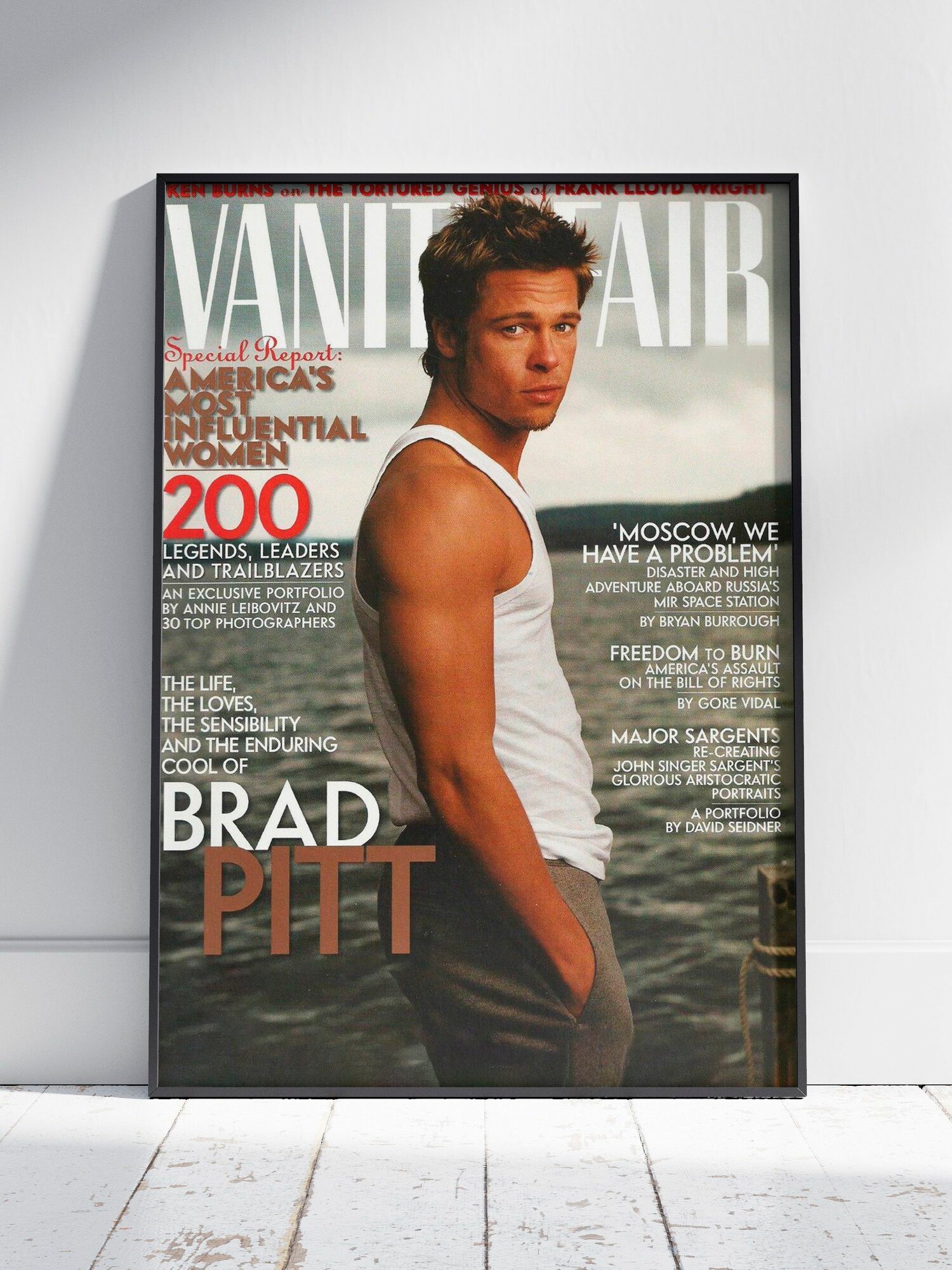 Плакат на стену для интерьера Брэд Питт (Brad Pitt 9) - Постер по актеру фильма, кино, сериала формата A4 (21x30 см)