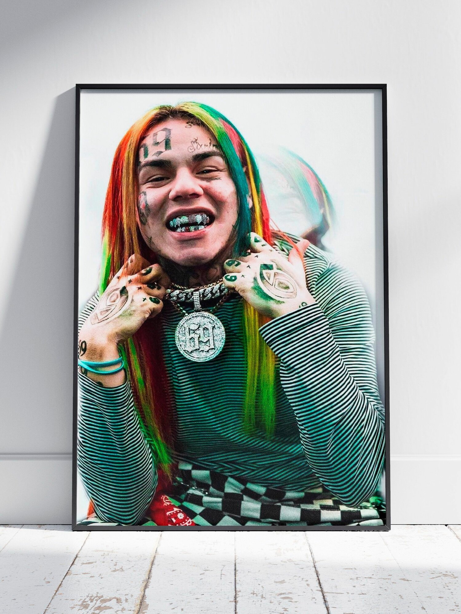 Плакат на стену для интерьера Сикснайн - Tekashi 69 (6ix9ine 14) - Постер по музыке и артисту формата A4 (21x30 см)