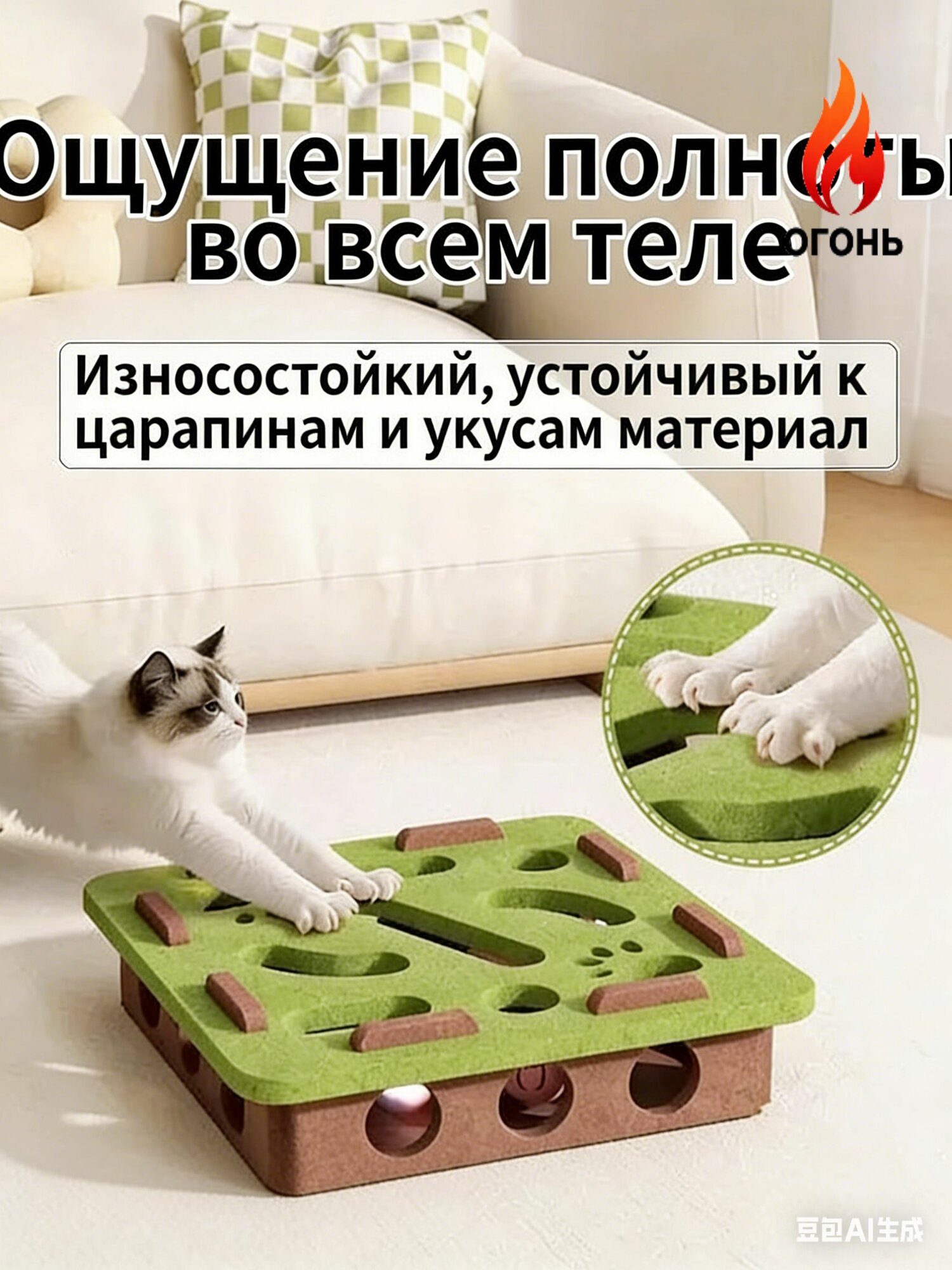Игрушка для кошек интерактивная автоматическая Дыра в лабиринте Колокольный шар игрушка