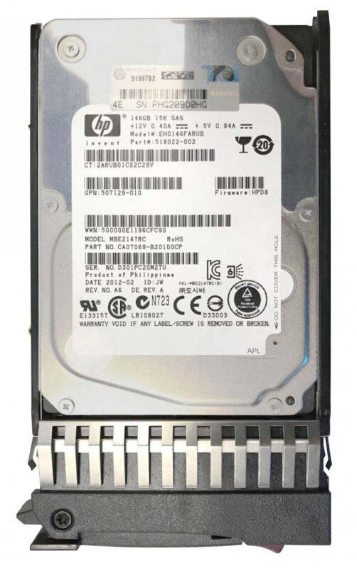 Жесткий диск| HP 146Gb 15000 SAS 2.5" HDD 507129-010