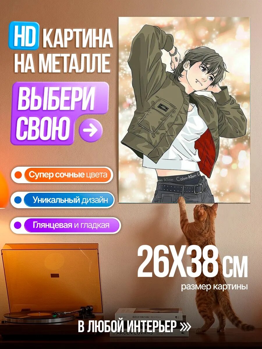 Картина на HD металле Парень в бомбере
