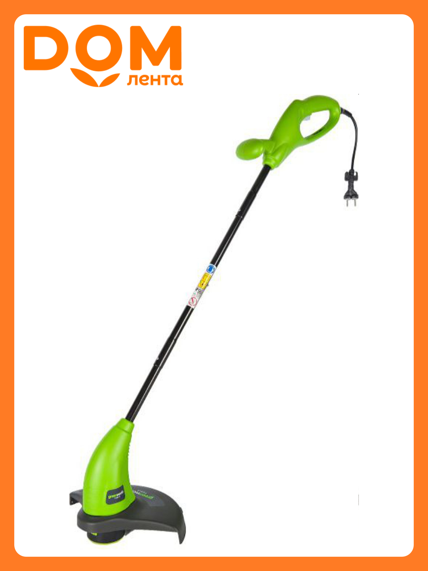 Триммер электрический Greenworks GST2830 21117, переносной, мощность 280Вт, ширина скашивания 30см