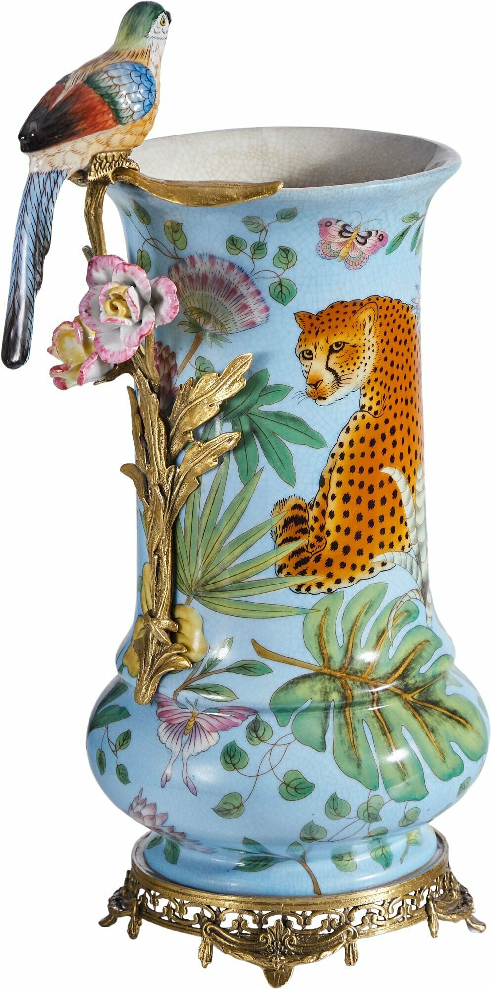 31G2709/A1015EHC/HLD2304 Ваза с птичкой 22х17х41см, Glasar