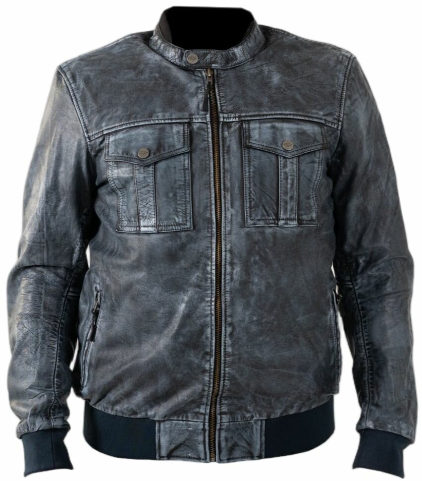 Мотокуртка кожаная Hawk Moto Officer / Серый (XL / Серый)