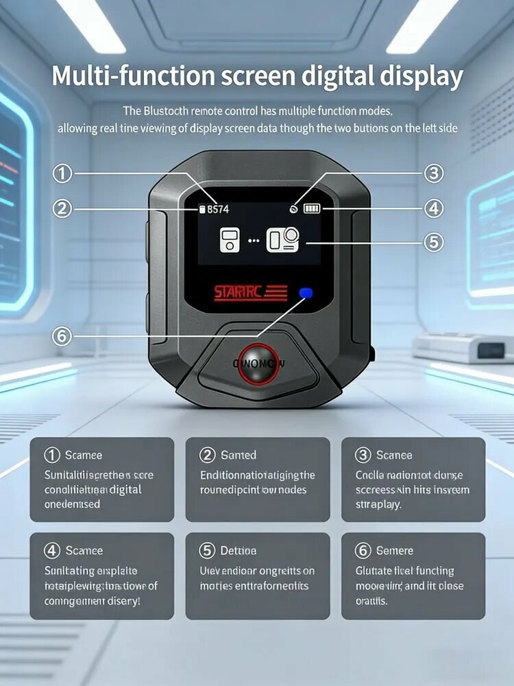 Bluetooth 5.0 пульт для камер DJI Action 5pro/4, водонепроницаемый, USB-C
