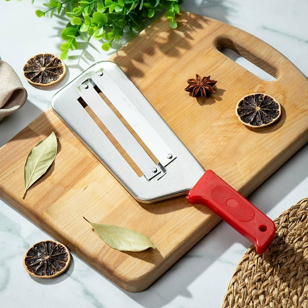 Шинковка для капусты 11 см, нержавеющая сталь, красный пластик, кухонный нож для овощей, артикул Y4-7680