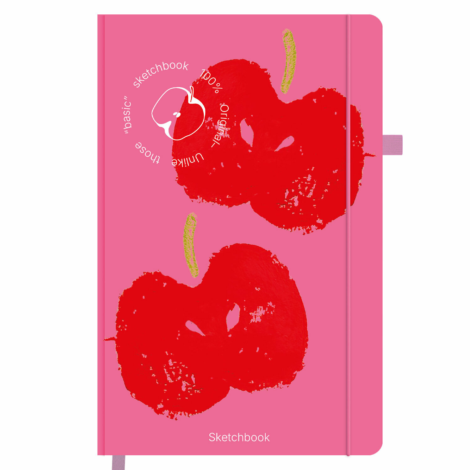 Brauberg Скетчбук слоновая кость 140 г/м2 130х210 мм 80 л софт-тач резинка Art Classic Red apples 11