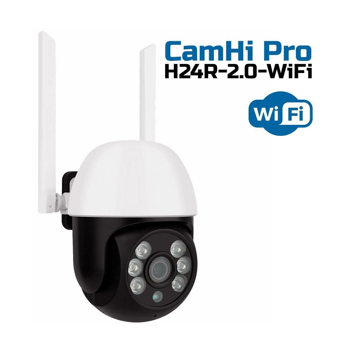 Уличная беспроводная миниатюрная поворотная Wi-Fi IP камера наблюдения 3Mp CamHi Pro H24R-2.0-WiFi (K6711RU) для дома с записью на SD, с детекцией че