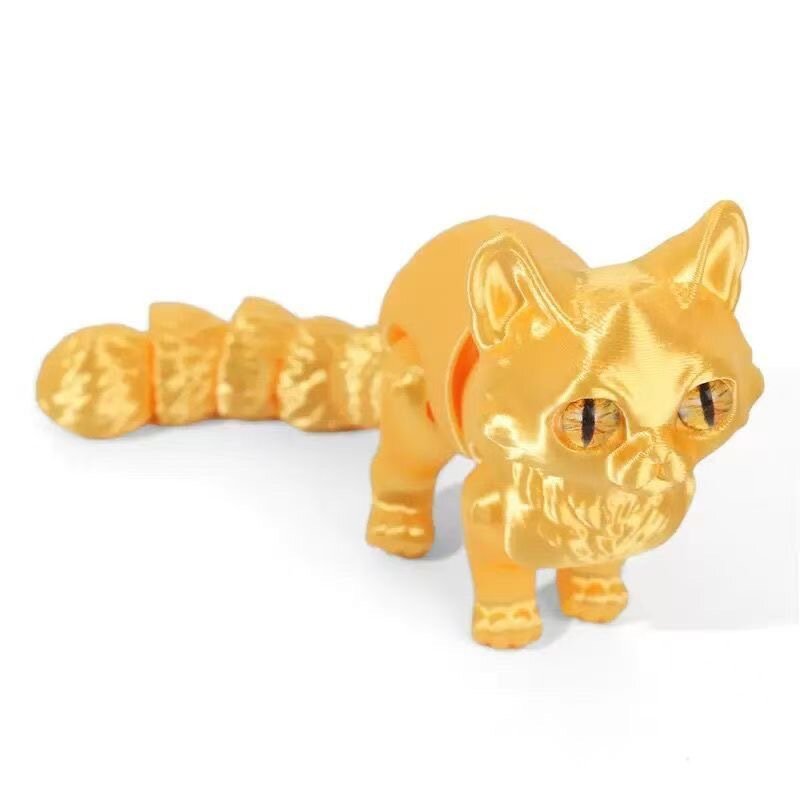 Хит продаж: 3D-печатная подвижная фигурка котенка, игрушка для мальчиков и девочек, подарок, украшение.