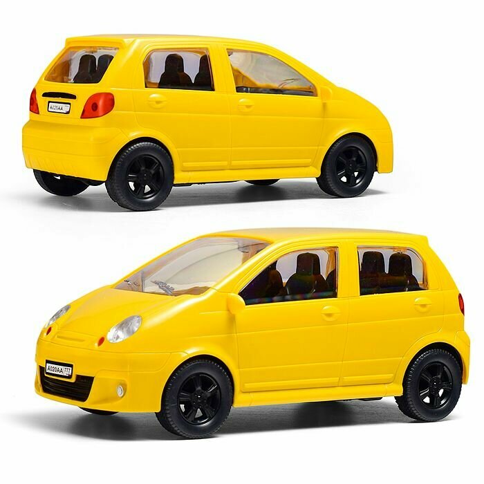 Игрушечная машина TOY MIX Хэтчбек 25 см, прозрачные окна, желтый цвет, инерционный механизм KMP 020gi/Ж