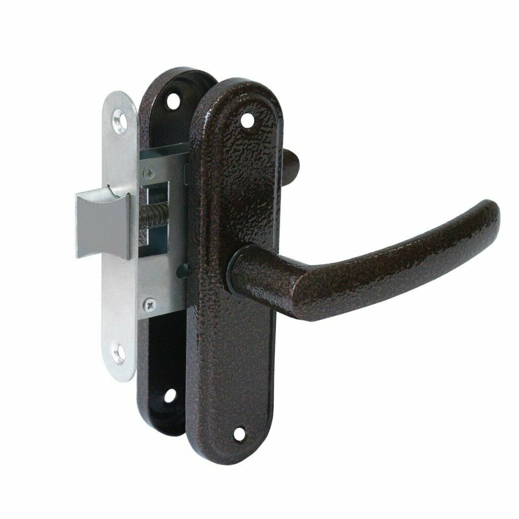 Защелка врезная Абсолют ЗЩ 1-45А, цвет медь антик, универсальная дверная фурнитура для межкомнатных дверей, БП-00013409