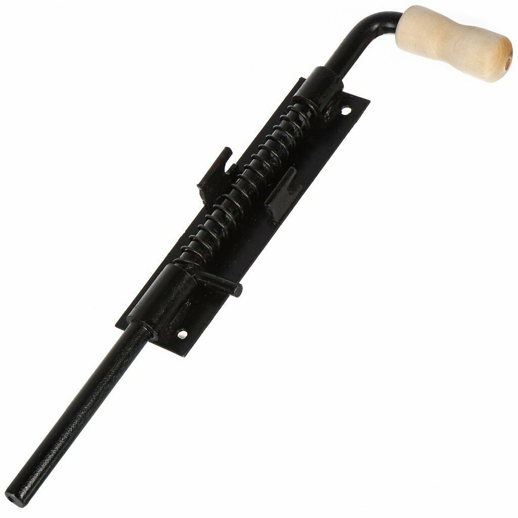 Засов накладной Москва-№9, сталь, ригель круглый, черный, 00010471. Надежная фурнитура для дверей и ворот от производителя