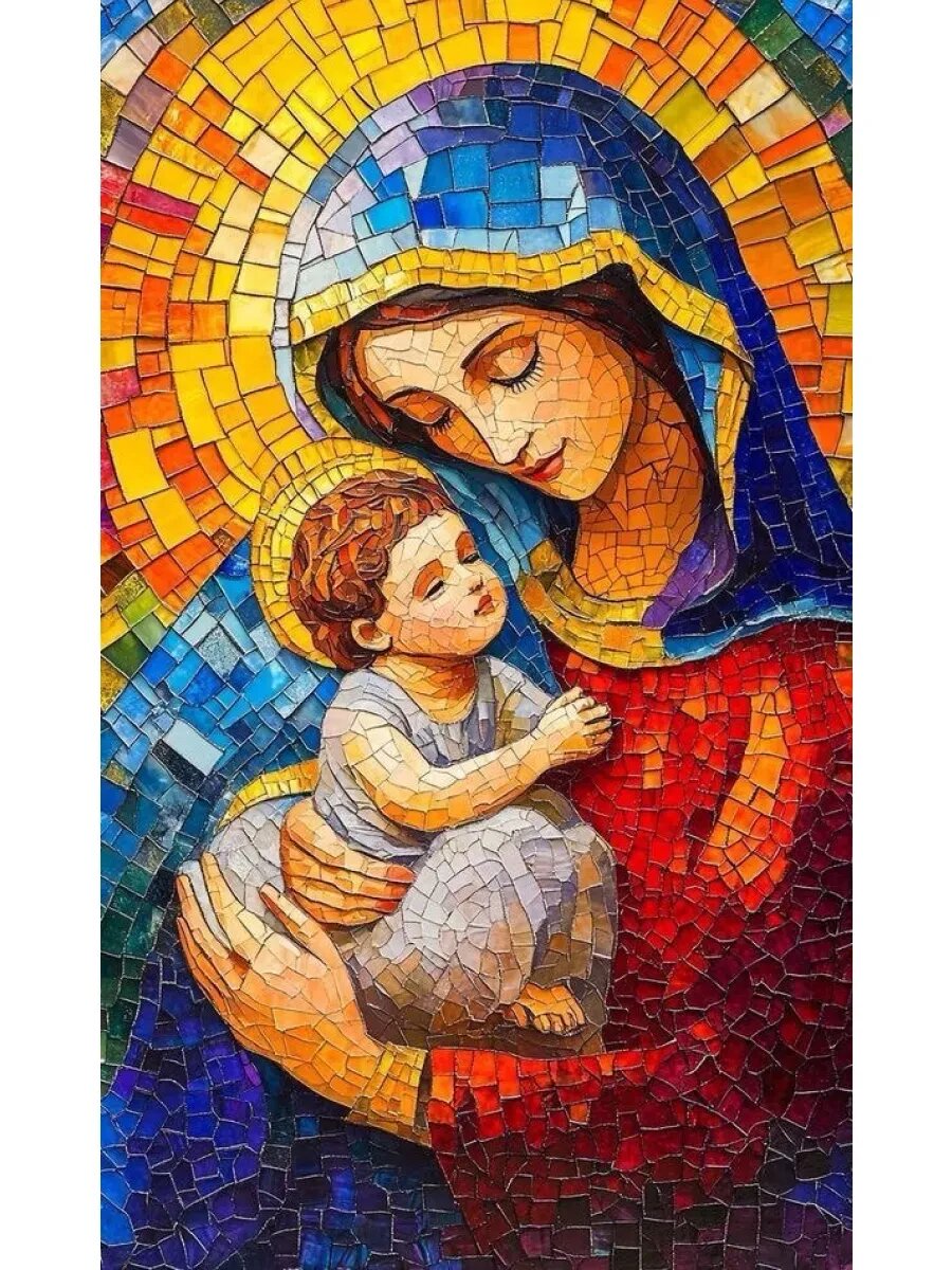 Картина интерьерная на холсте Божья Матерь 40*50 см