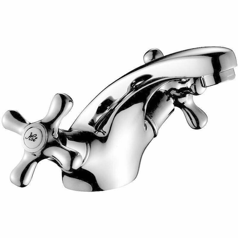 Смеситель для раковины Rossinka H H02-61R хром, вентильное управление, латунь