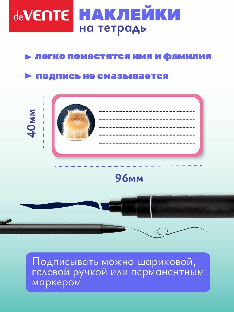 Наклейки для подписи тетради 8 шт — фото 1