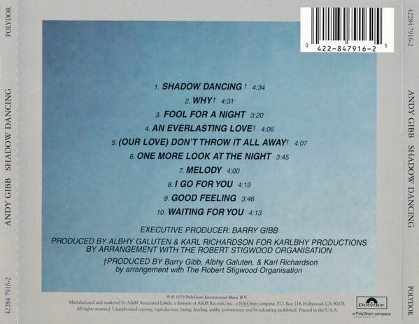 ANDY GIBB "Shadow Dancing", 1978, Polygram Records, CD-Аудио — фото 1