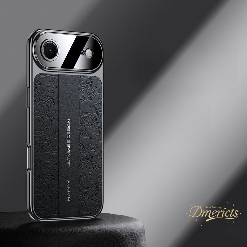 Роскошная кожа чехол для Apple iPhone 17 Air (Айфон 17 Аир) , Защита камеры кожаный чехол айфон 17 air защита камеры