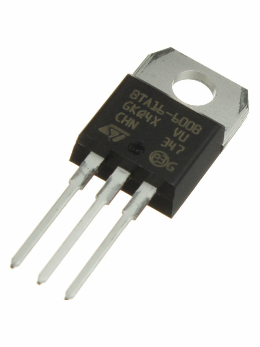 Симистор BTA16-600BRG TO-220AB STM (упаковка 2шт) 16А 600В 50мА 4Q
