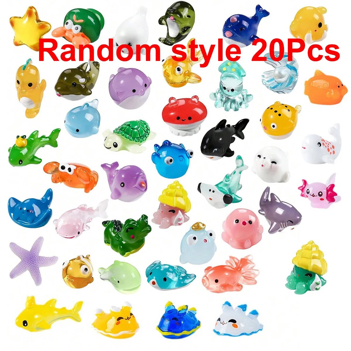 Мини-фигурки морских животных, 20шт, цвет: Random style