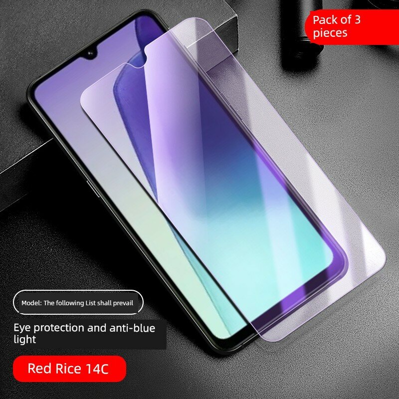 Диамантовая стеклянная пленка Redmi 14C с защитой от синего света, 3 шт. для мобильного телефона