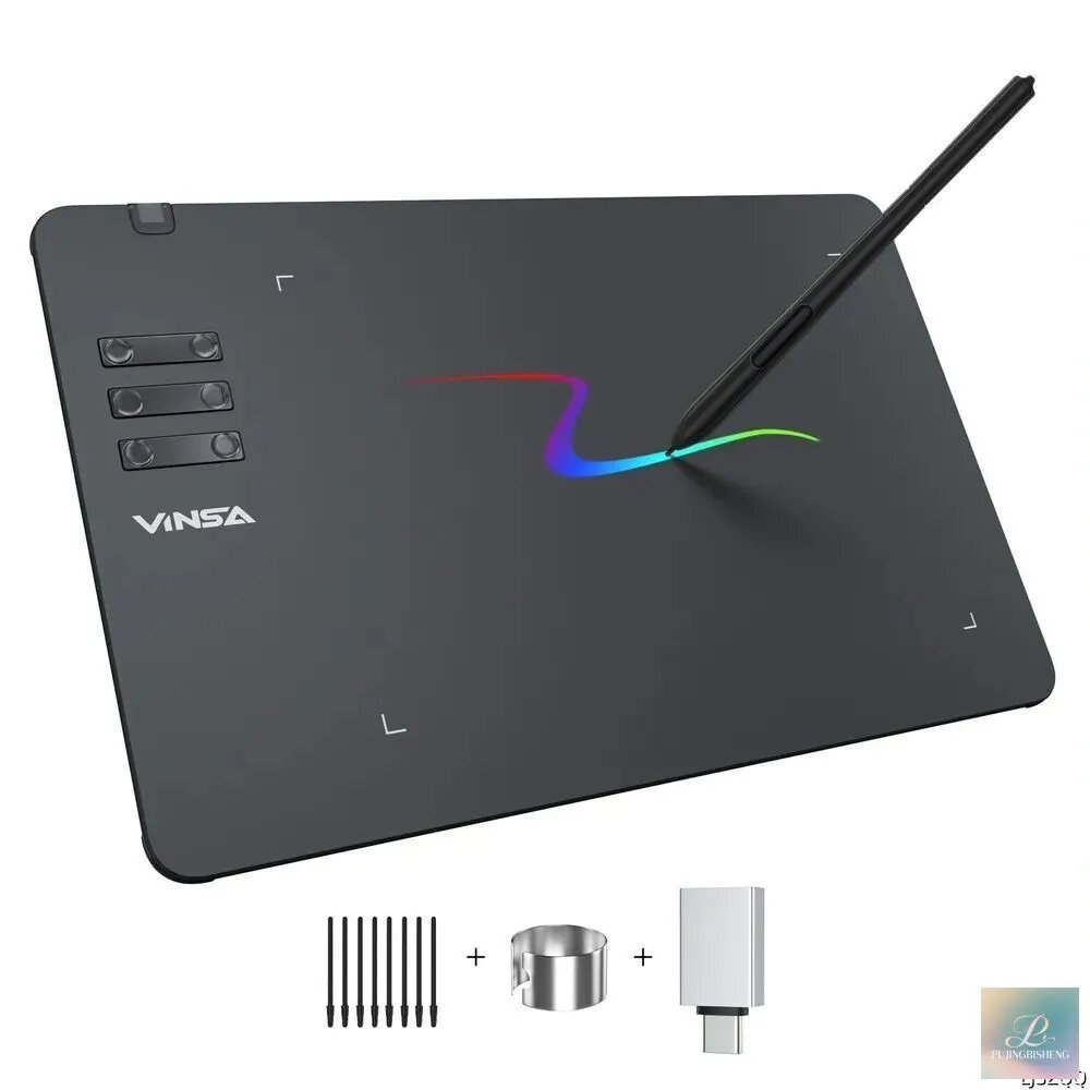 Графический планшет 8192 уровня графический планшет для рисования 170*107mm доска для рисования с перчатка для компьютера , пк , телефона, ноутбука, Поддержка Android Mac Windows, формат A4, черный