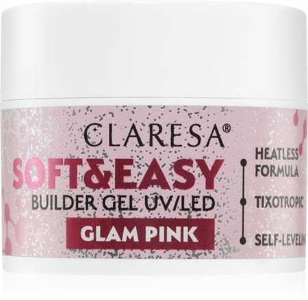 Claresa Гель для ногтей Soft&Easy Builder Gel, оттенок Glam Pink, 12 г