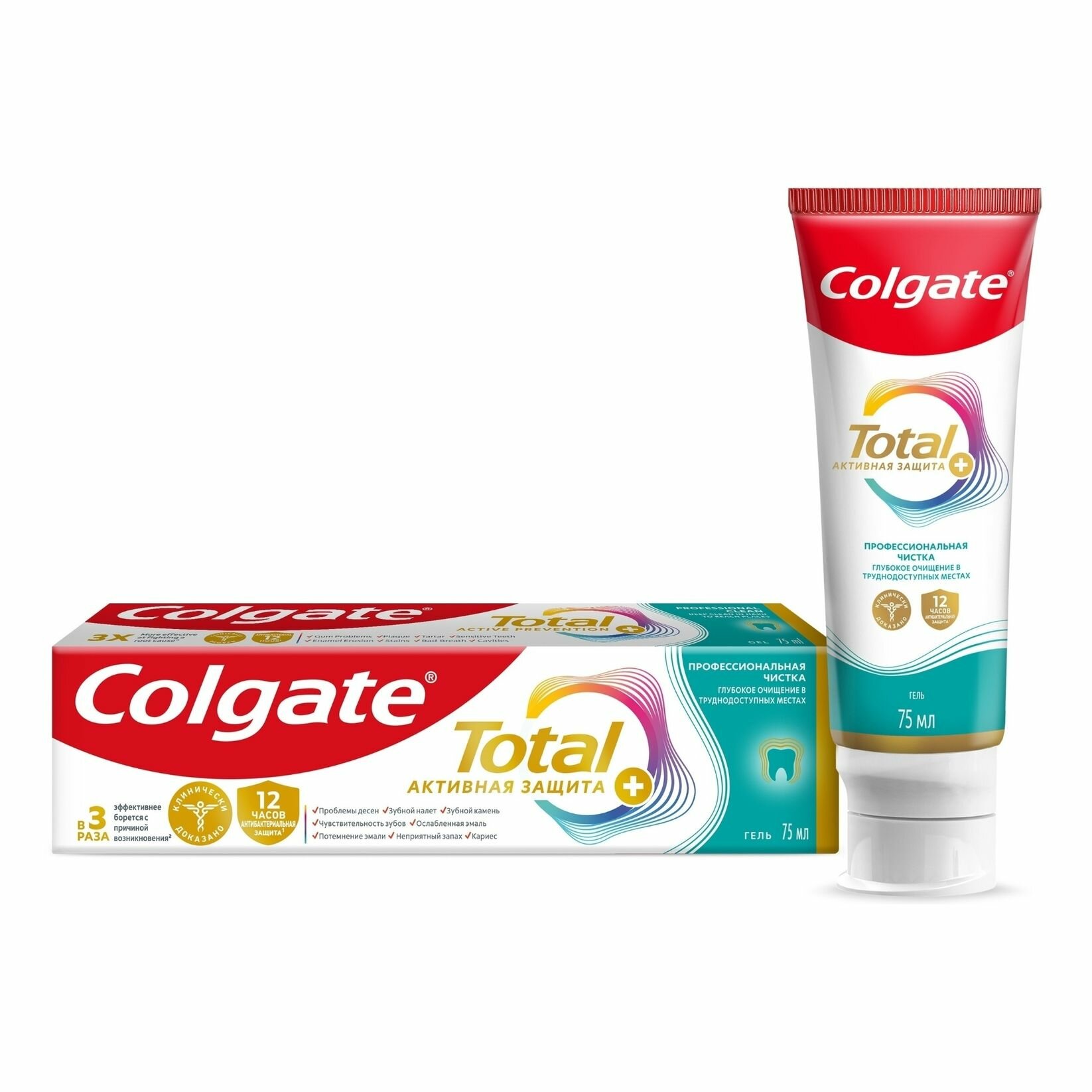 Зубная паста-гель Colgate Total 12 ментол 75 мл