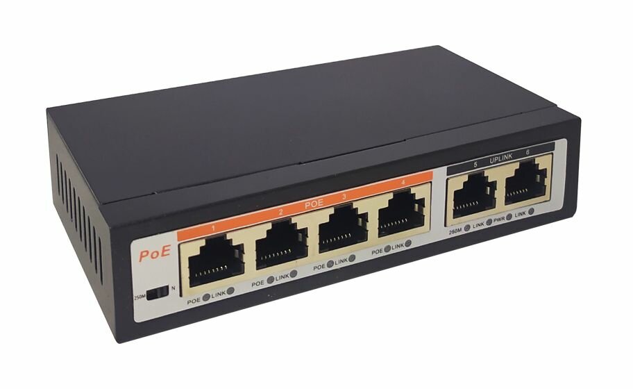 True IP TI-204P Неуправляемый POE коммутатор