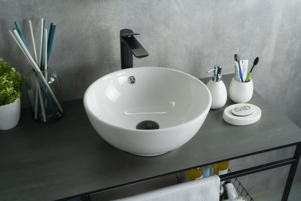 Раковина Gid N9002 51102 накладная белая 38.5x38.5x15