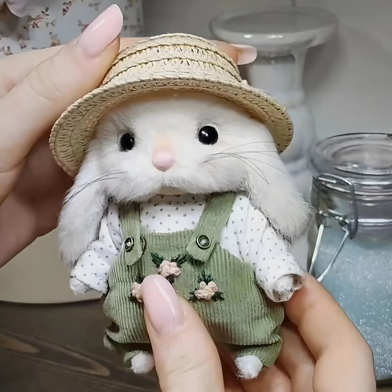 Игрушка MINISO "Мини кролик в шляпе", 15 см, безопасный материал
