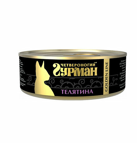 В желе консервы золотая линия для кошек телятина натуральная (цена за упаковку) 100г х 6шт