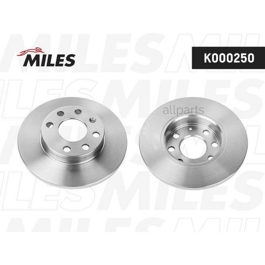 MILES K000250 Диск тормозной OPEL ASTRA 91-02/CORSA 82-00/KADETT 79-92/VECTRA 88-95 передний