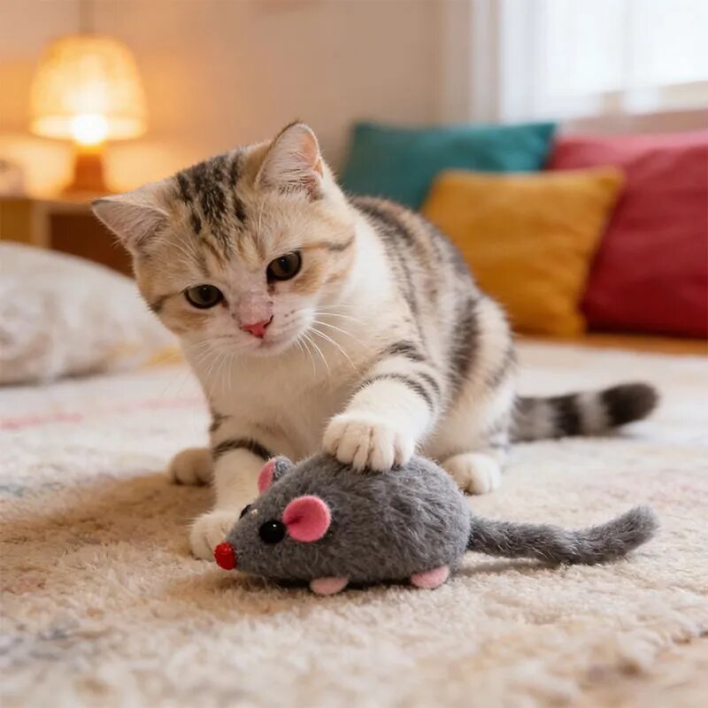 Игрушки для кошек Мини мышки с погремушкой, из плюшевая,10cm,1 шт