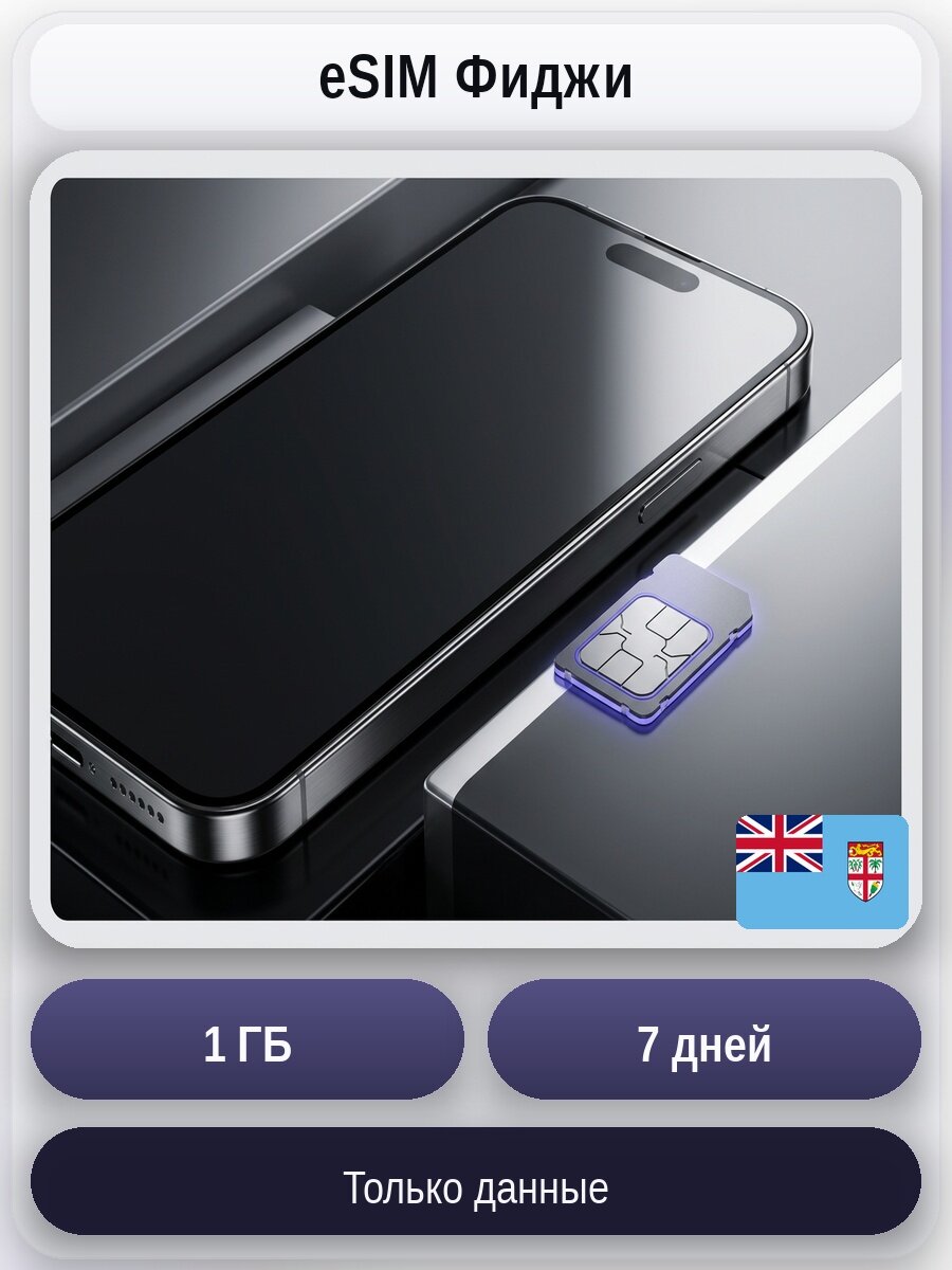 ESIM карта для Фиджи, мобильный интернет 1 ГБ на 7 дней, быстрая активация и надежная связь в поездке по стране
