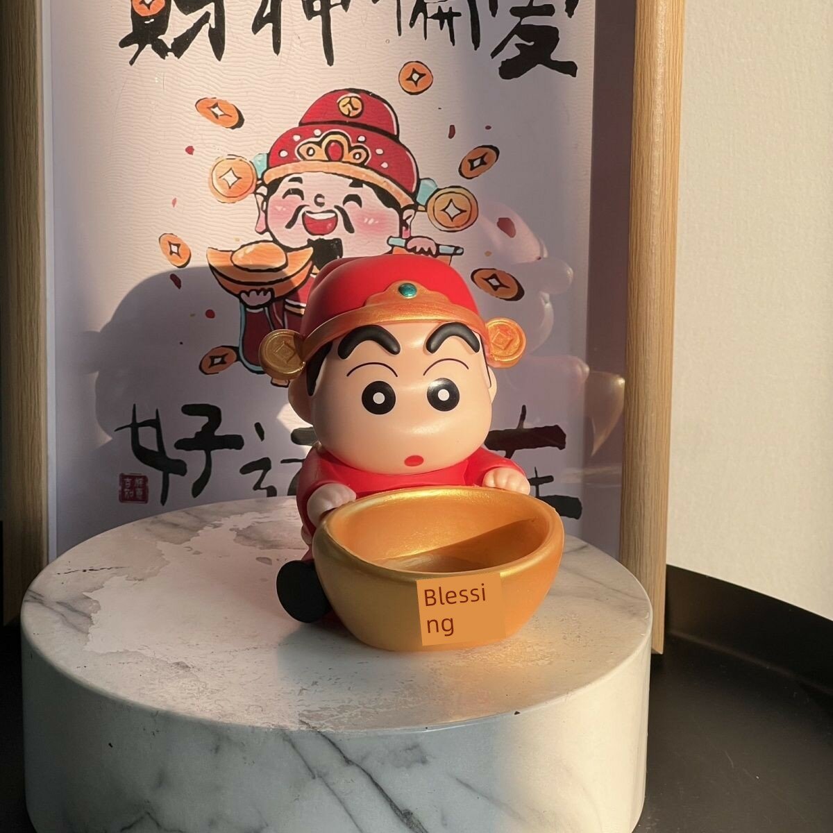 Креативная праздничная настольная фигурка-сюрприз Crayon Shin-chan «Чаша богатства» для привлечения удачи и богатства,