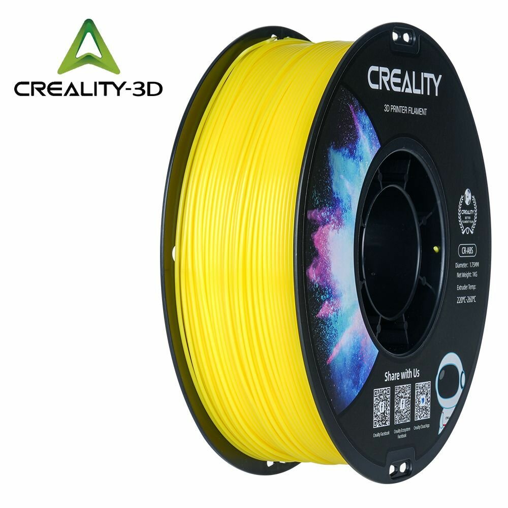 CR-ABS Пластик для 3Д принтеров CREALITY желтый 1.75mm, 1кг