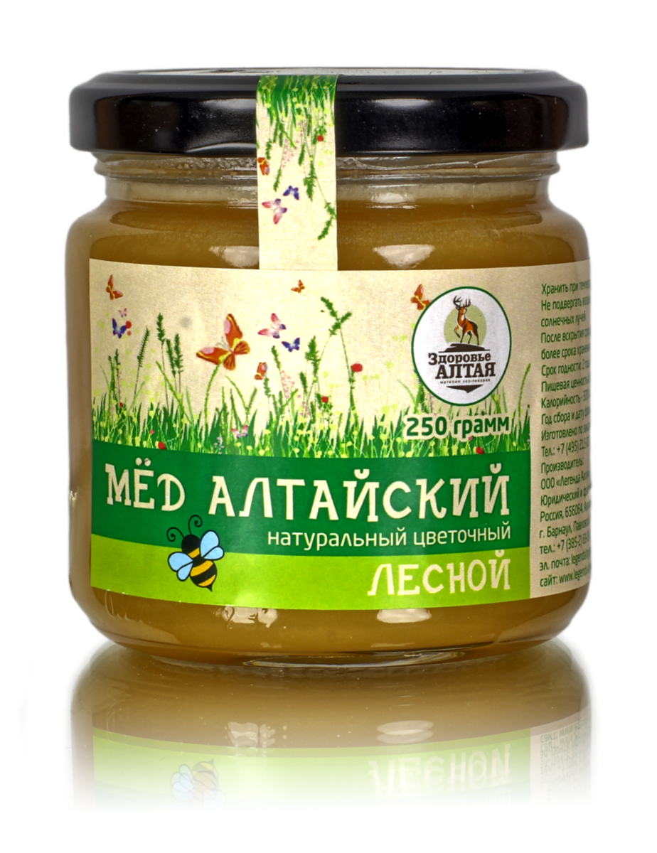 Мед Лесной ( стекло 250гр.) насыщенный и терпкий вкус Алтая