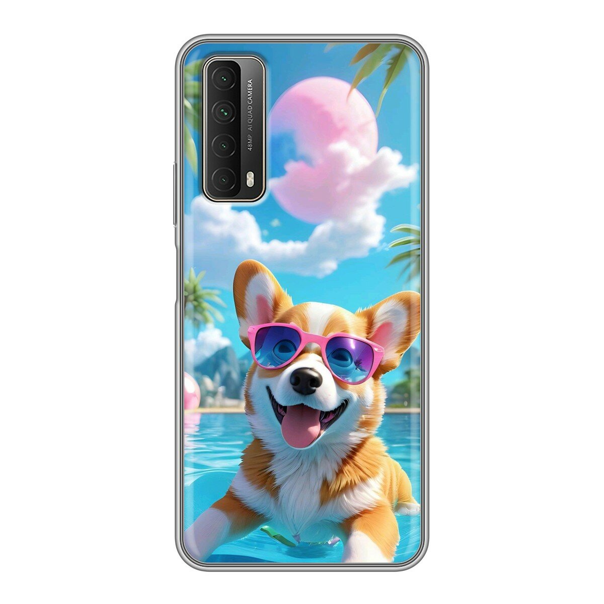 Чехол для Huawei P Smart (2021) с принтом Смешная собака корги (Хуавей П Смарт 2021)